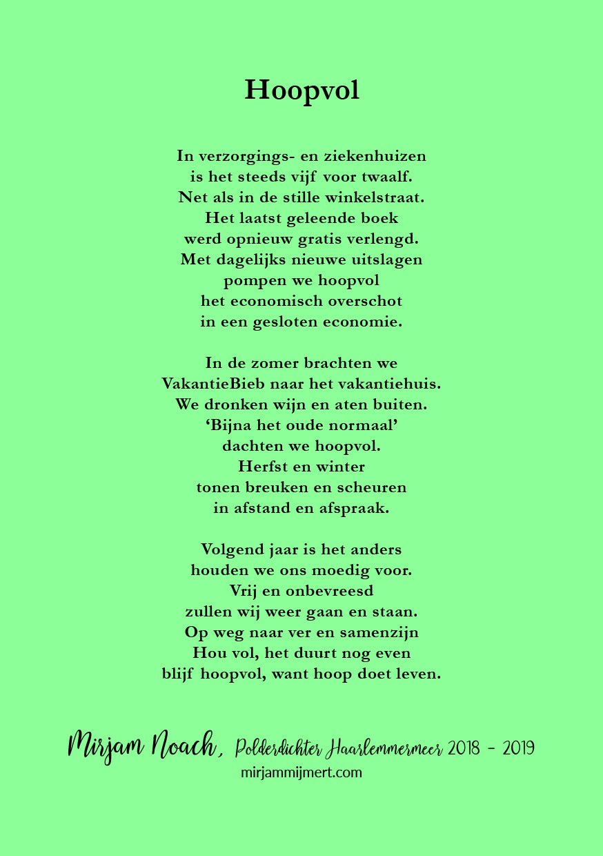 Hoopvol – Mirjam mijmert
